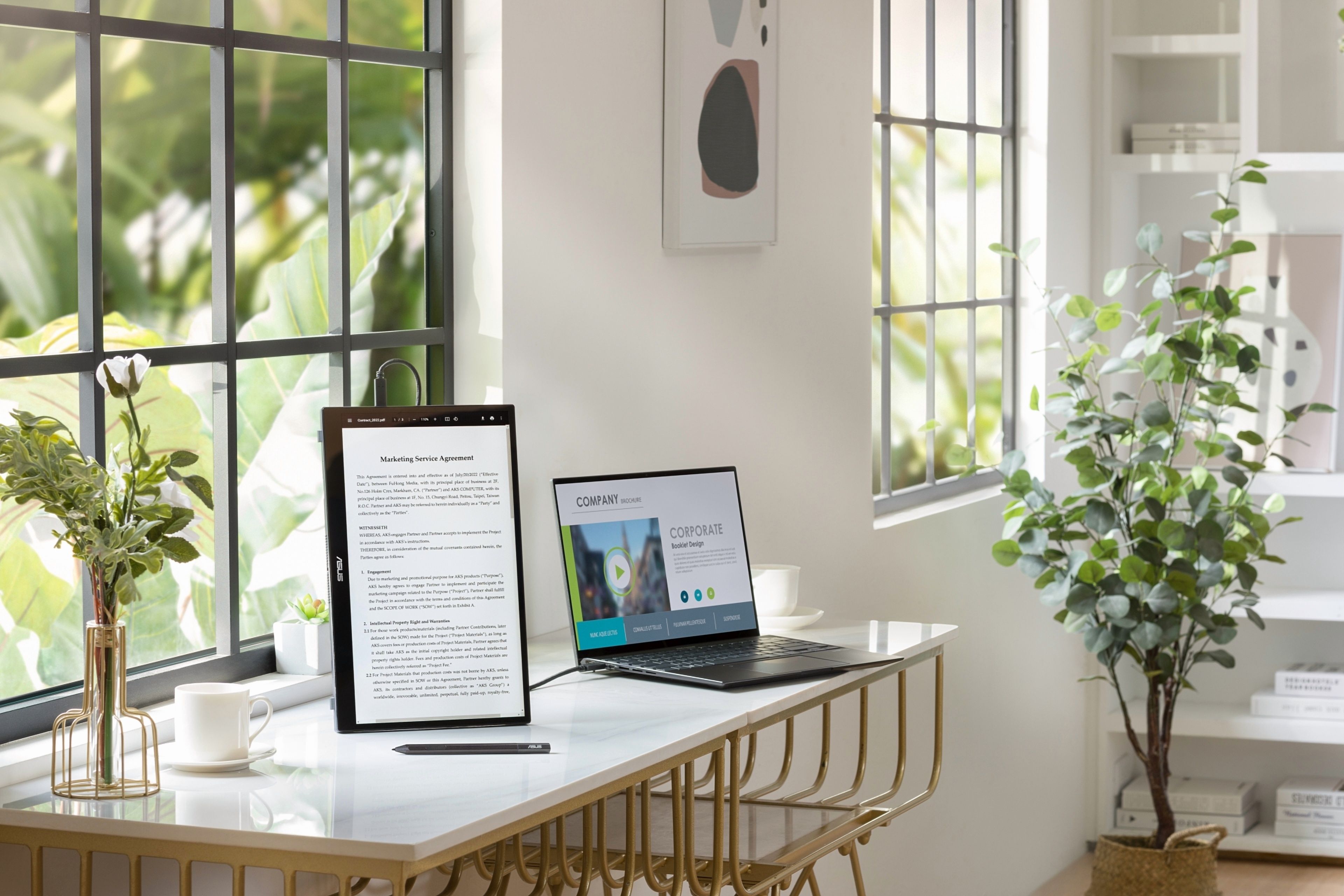 ASUS ZenScreen Ink MB14AHD: Tragbarer 14-Zoll-Monitor mit Touch und ...